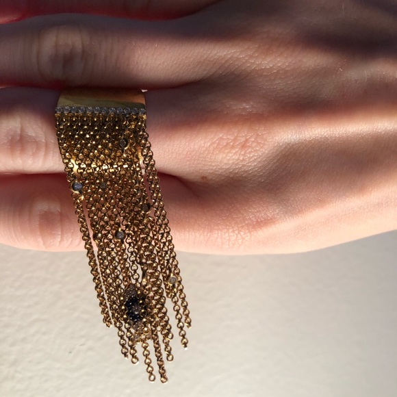 APM Monaco | Jewelry | Apm Monaco Silver Gold Plated Ring With Tassels ...